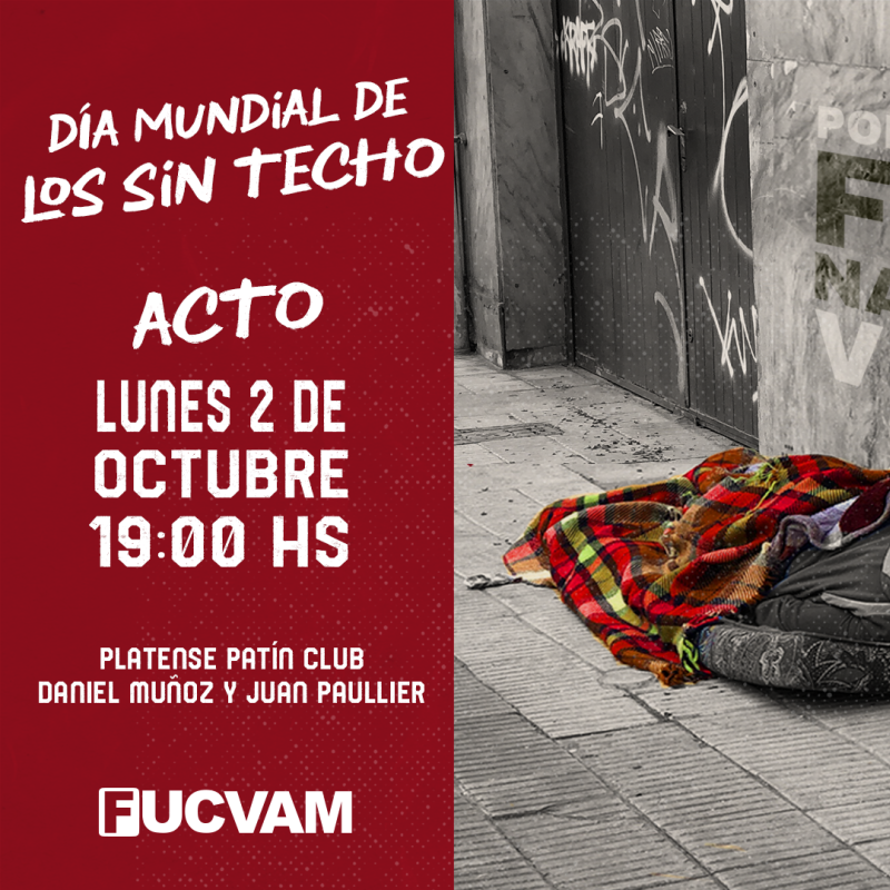 DÍA MUNDIAL DE LOS SIN TECHO - Acto | FUCVAM